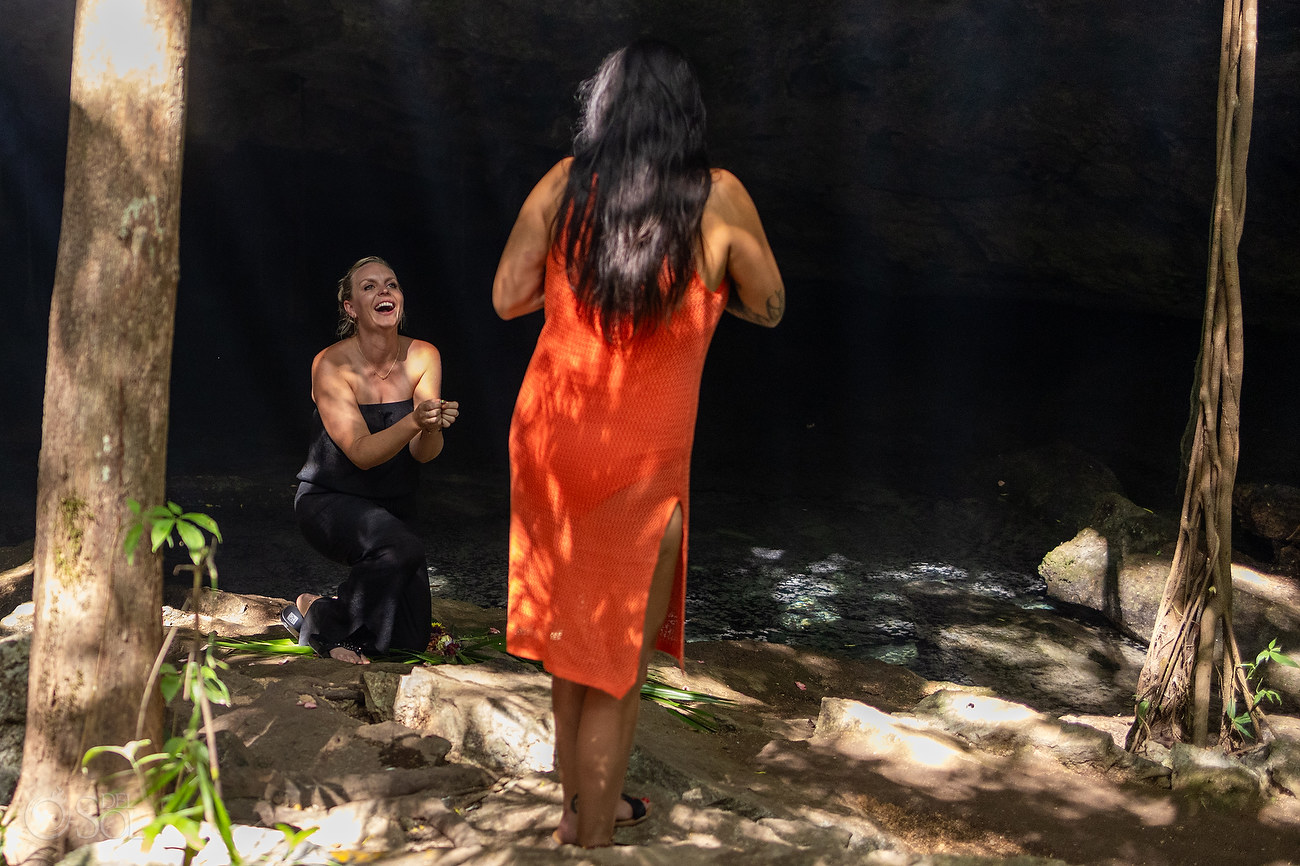 Cenote Proposal Ceremony - Danielle + Jess - Del Sol Photography