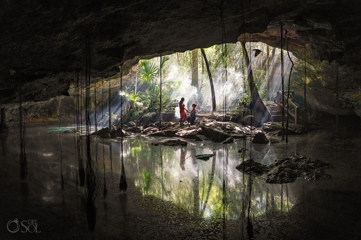 Cenote Proposal Ceremony - Danielle + Jess - Del Sol Photography