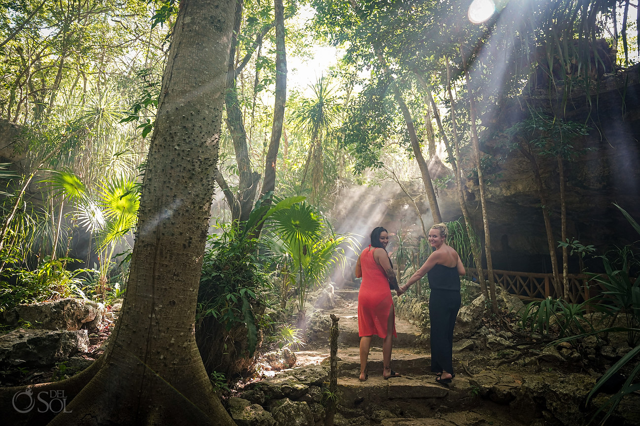 Cenote Proposal Ceremony - Danielle + Jess - Del Sol Photography