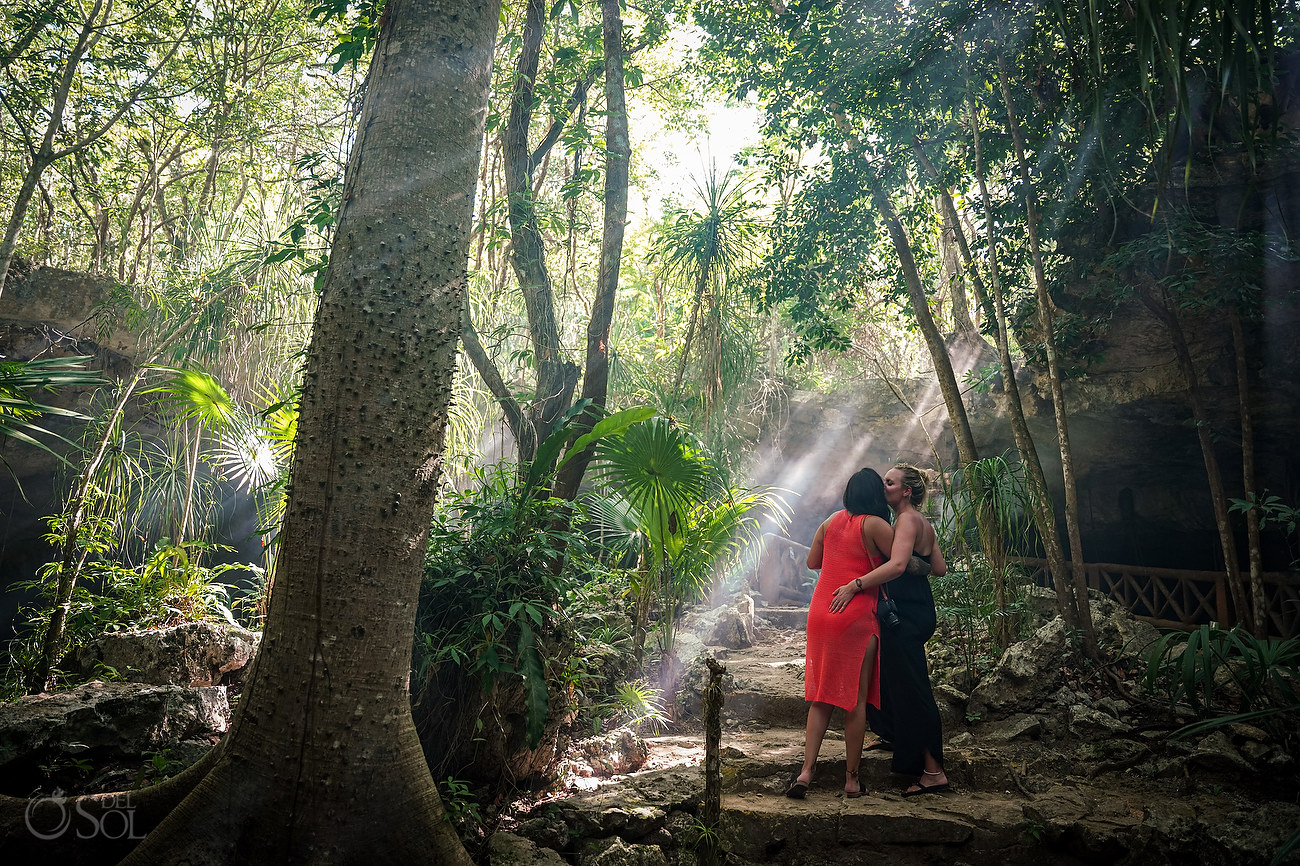 Cenote Proposal Ceremony - Danielle + Jess - Del Sol Photography
