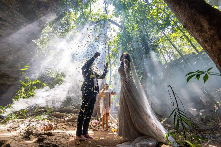 Mexico cenote wedding ceremony - Del Sol Photography