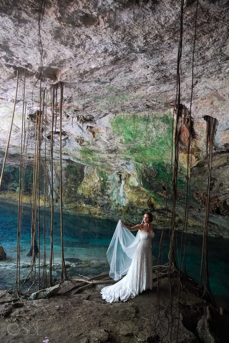 Mexico cenote wedding ceremony - Del Sol Photography