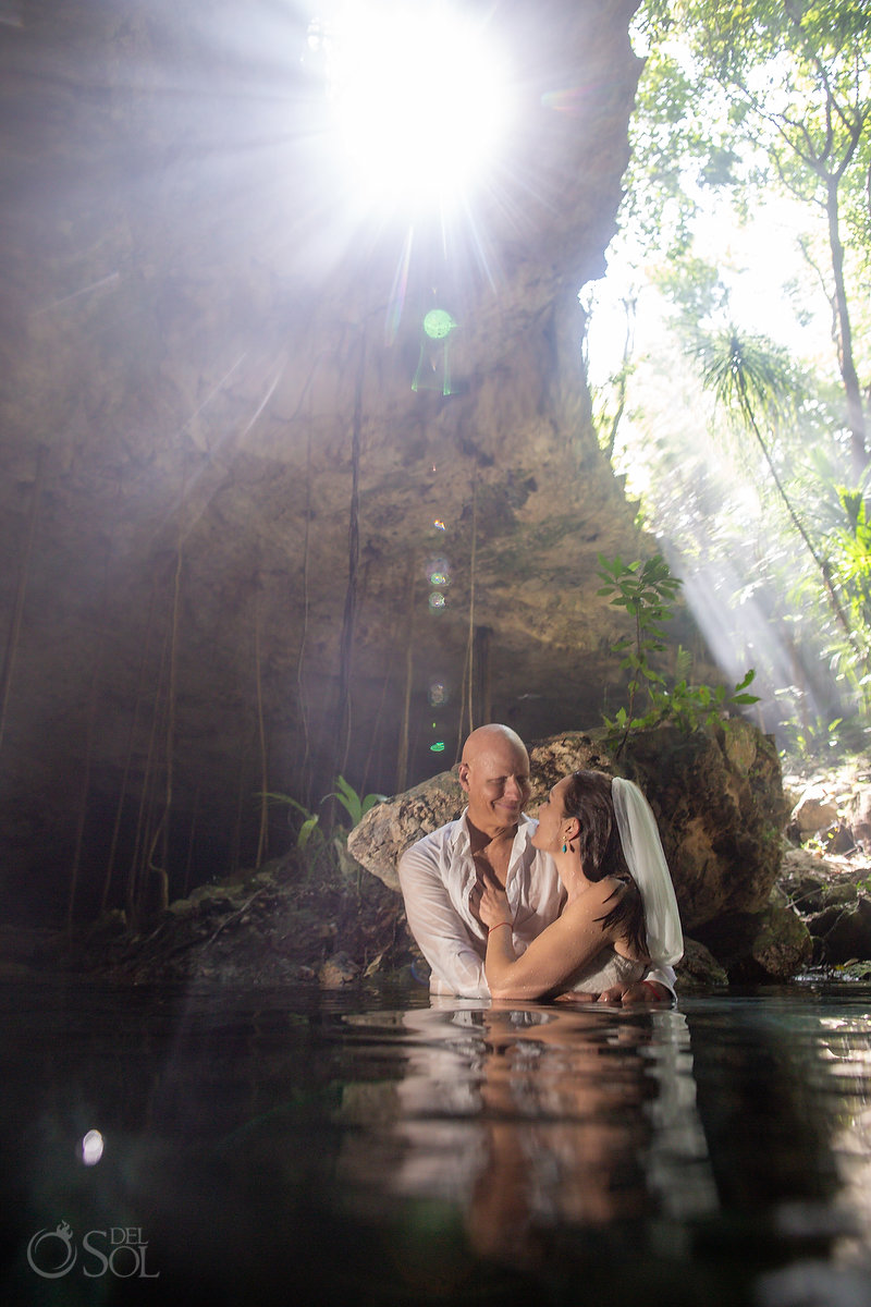 Mexico cenote wedding ceremony - Del Sol Photography