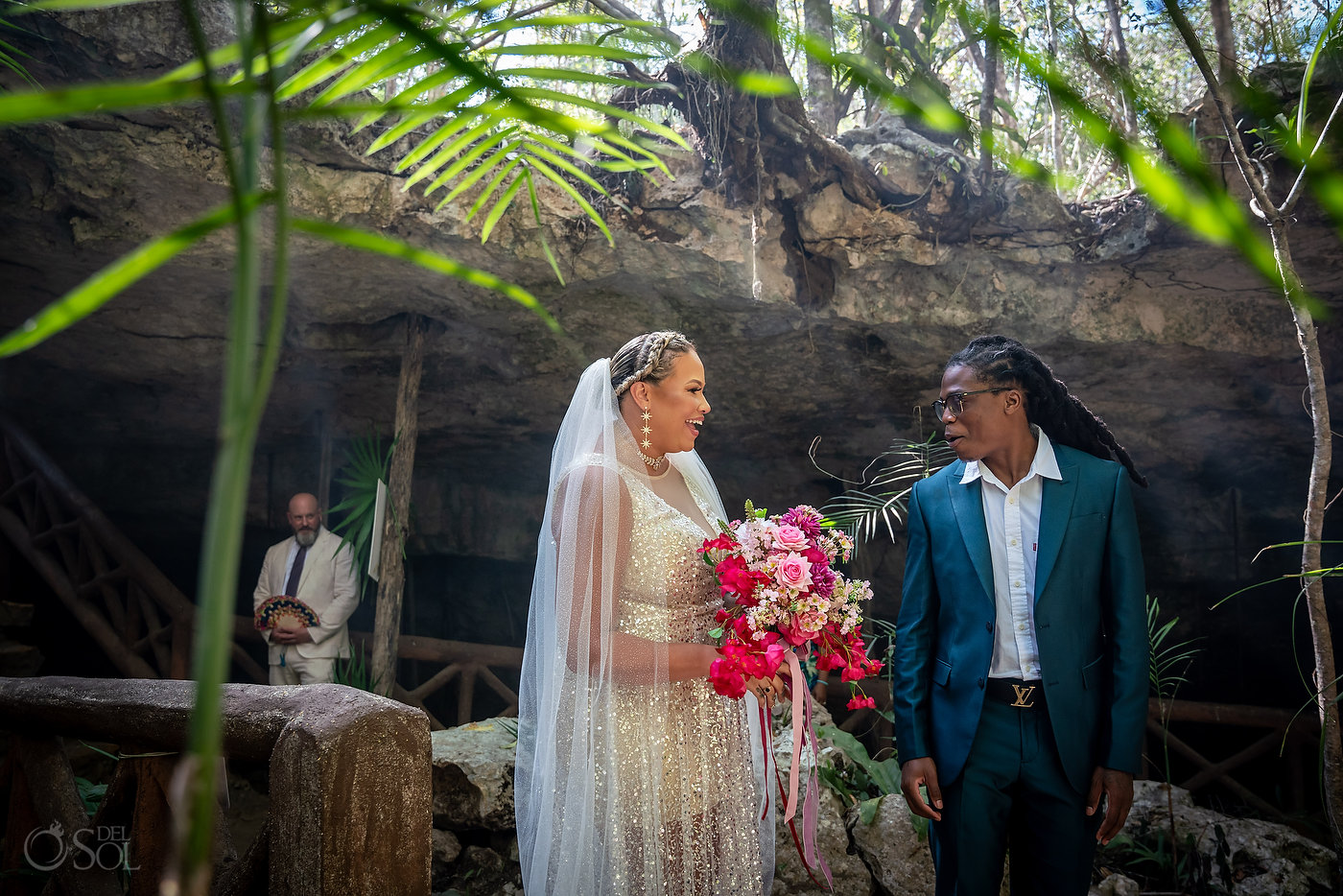 Mayan wedding cenote ceremony - Del Sol Photography