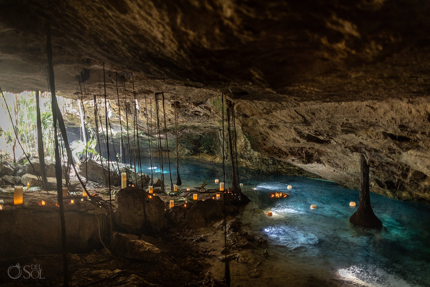 Mayan wedding cenote ceremony - Del Sol Photography