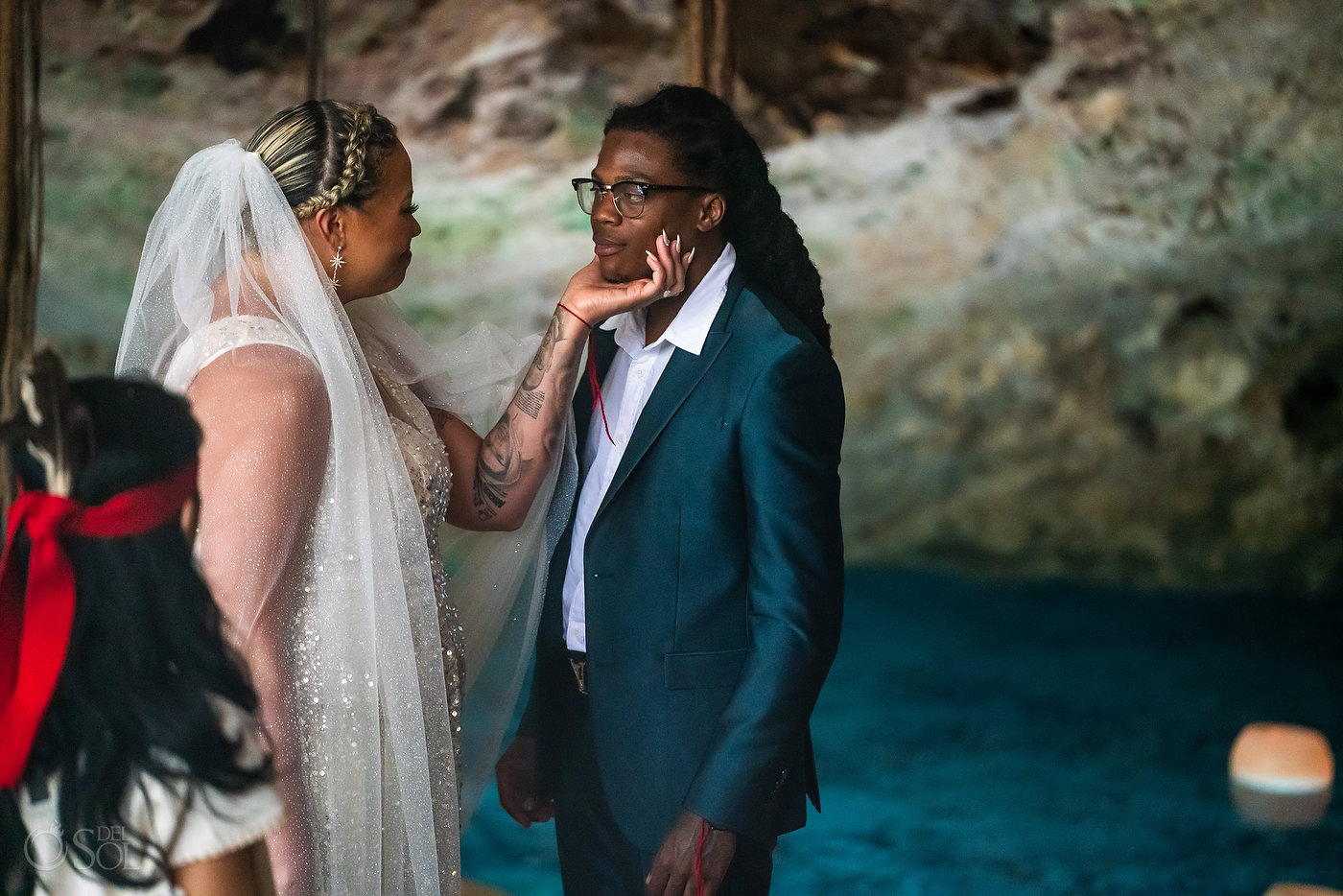 Mayan wedding cenote ceremony - Del Sol Photography