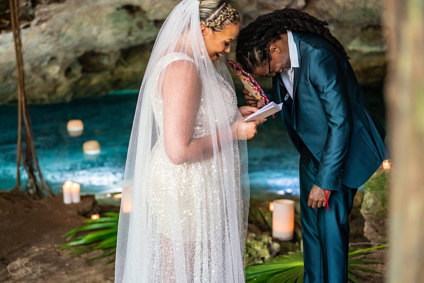 Mayan wedding cenote ceremony - Del Sol Photography