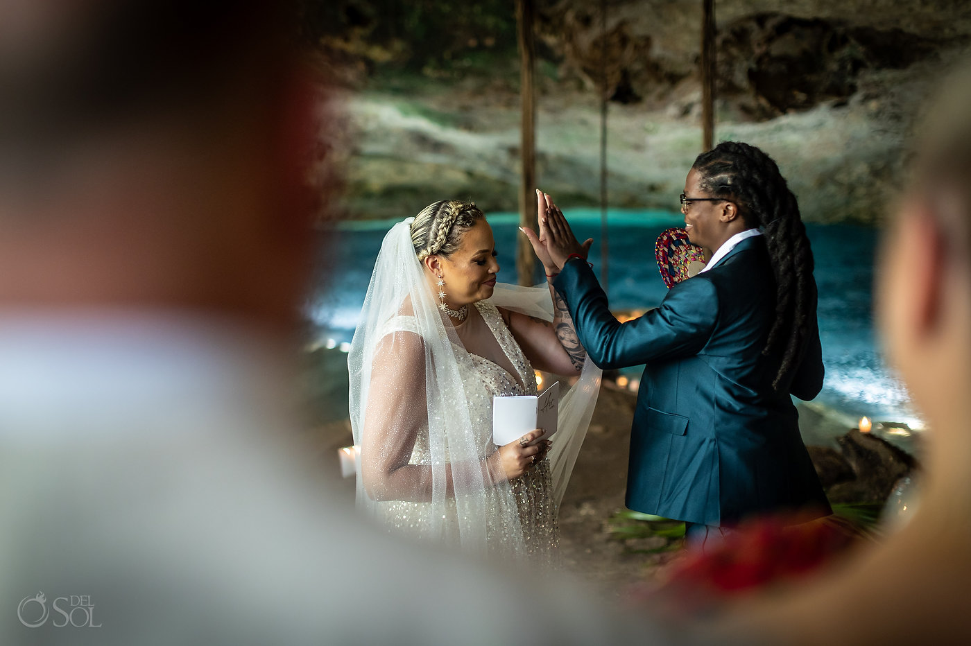 Mayan wedding cenote ceremony - Del Sol Photography