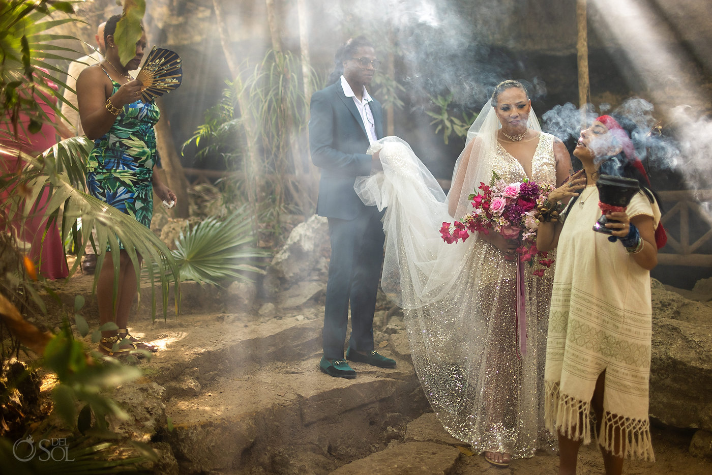 Mayan wedding cenote ceremony - Del Sol Photography