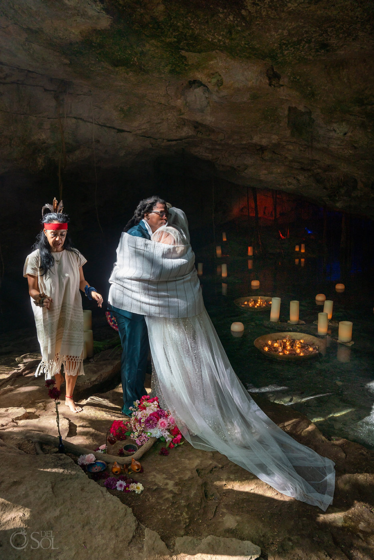 Mayan wedding cenote ceremony - Del Sol Photography