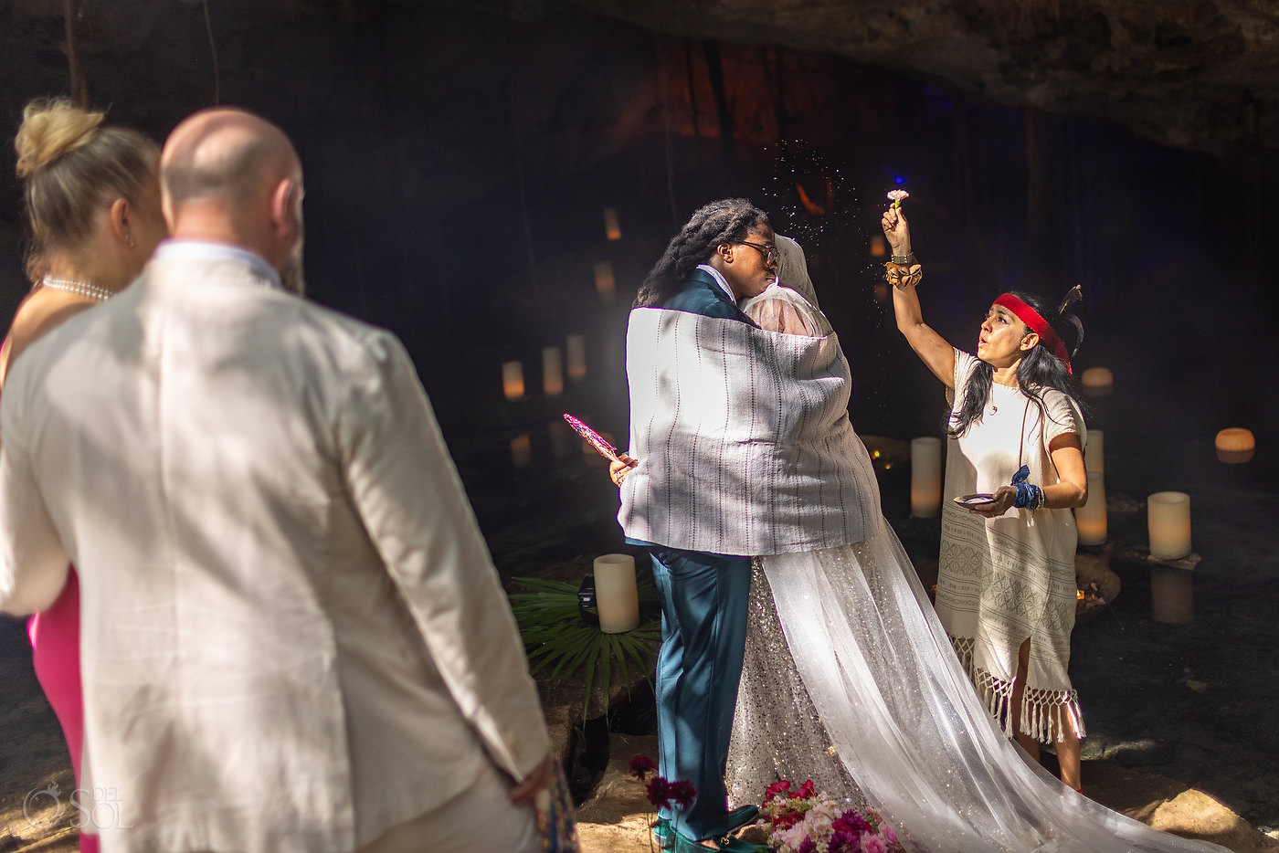 Mayan wedding cenote ceremony - Del Sol Photography